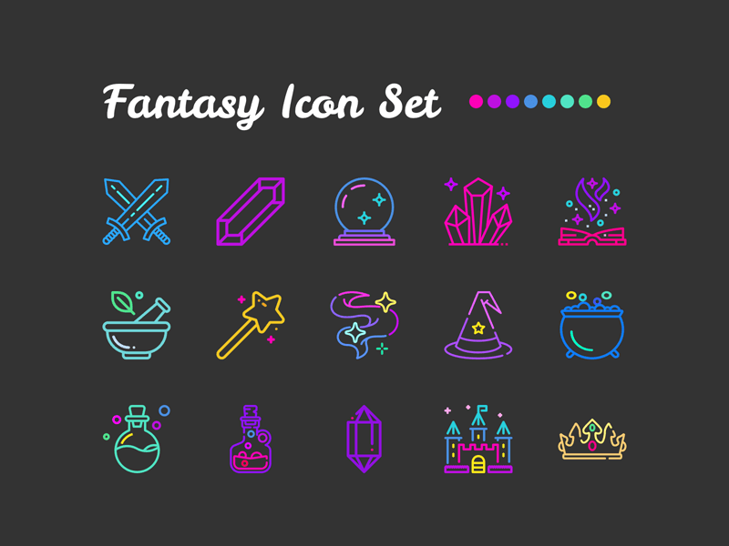 Fantasy Icon Set - Sketch Freebie - Freebie Supply