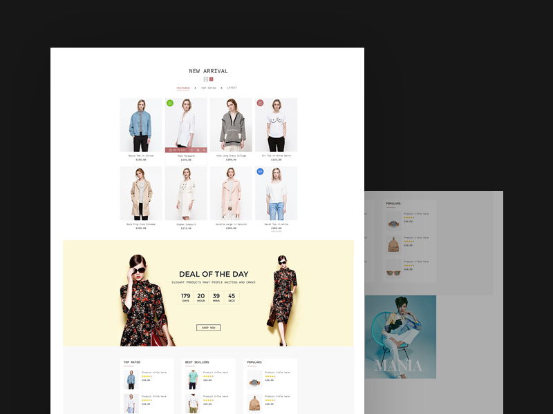 Fashion UI Kit PSD - Freebie Supply