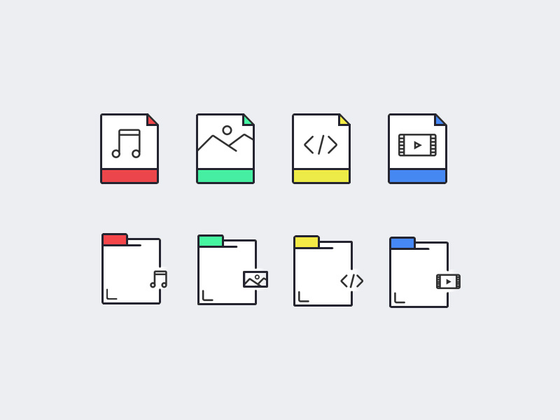 Files and Folders Icons - Free PSD - Freebie Supply