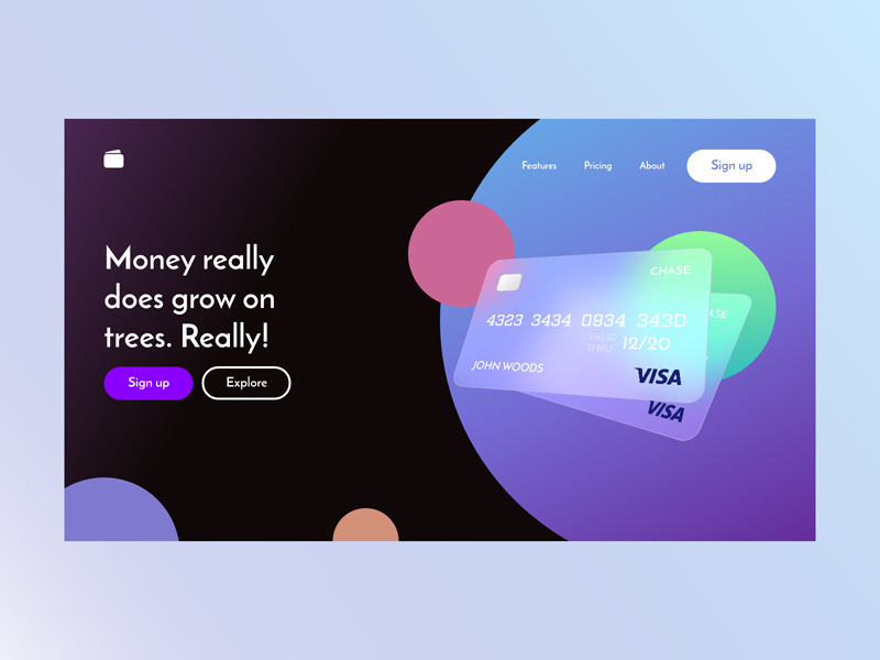 Financial Website Header Template - Freebie Supply