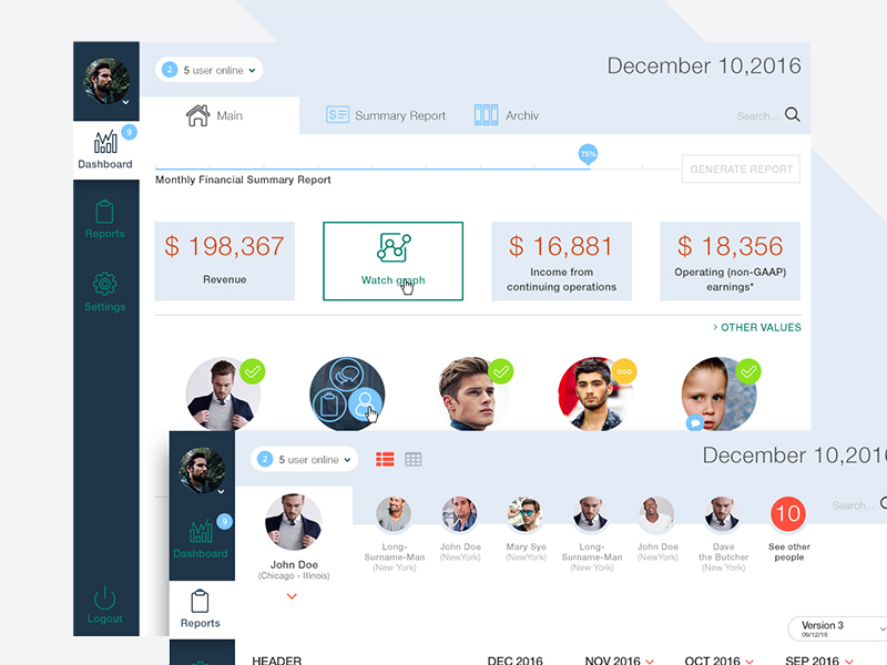 Financial Reporting Dashboard PSD - Freebie Supply