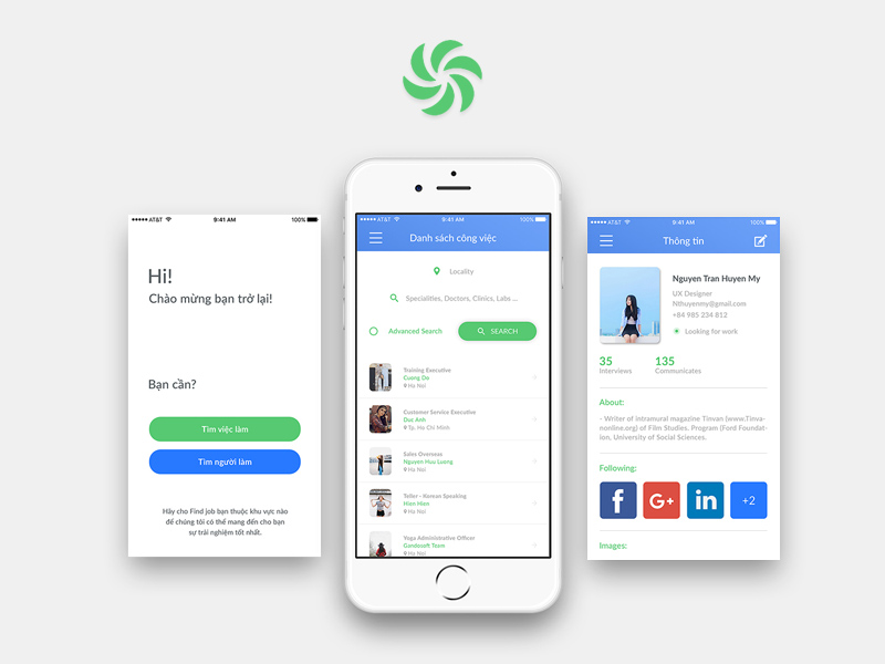 Find Job Application UI Design - Free Resource - Freebie Supply