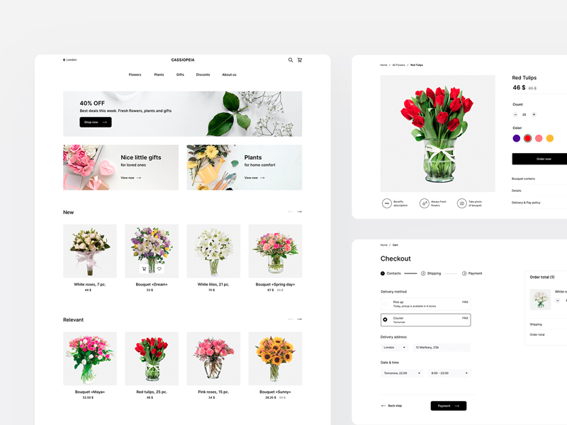 Flower Store Website Template - Freebie Supply