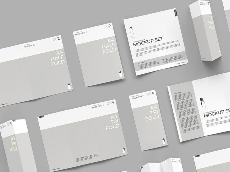 Folding Brochure Mockups - Freebie Supply
