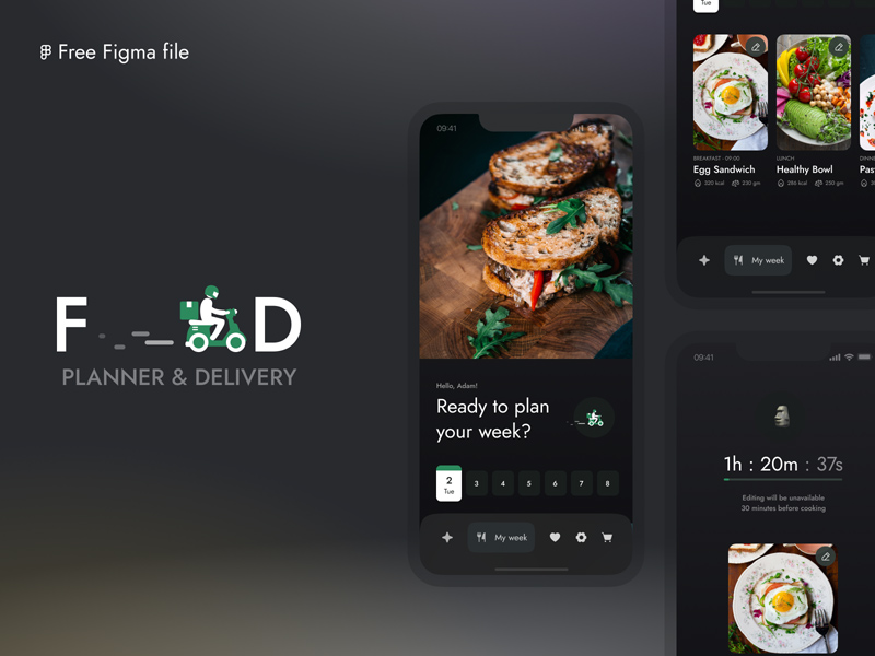 Food Planner & Delivery App UI - Freebie Supply