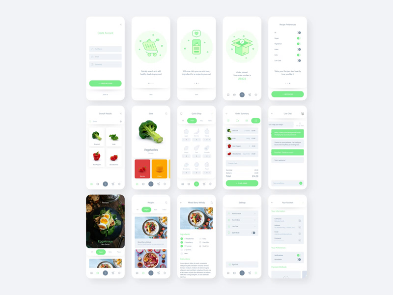 Fresh Food UI Kit - Freebie Supply