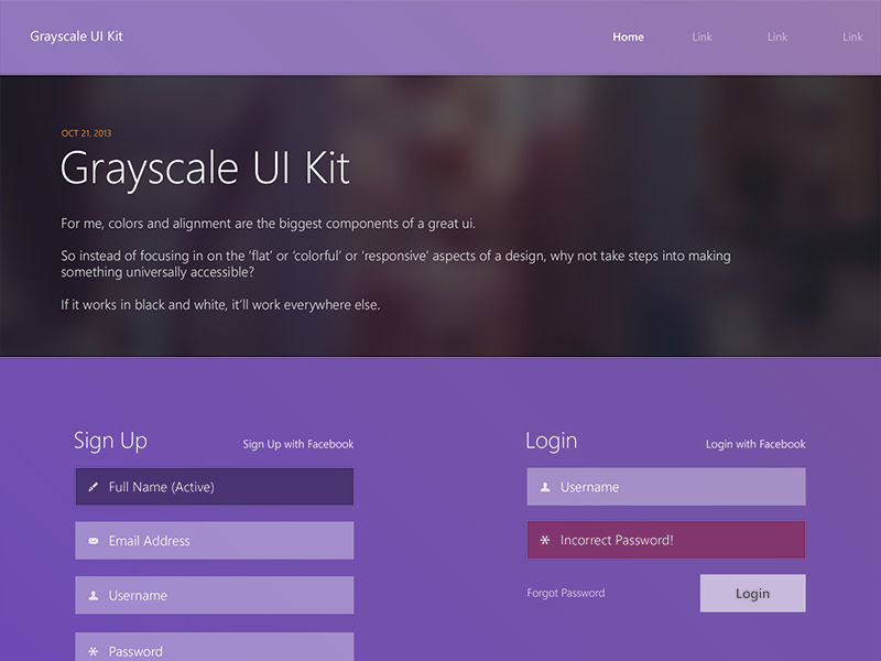 Grayscale UI Kit by Rishabh Varshney - Freebie Supply