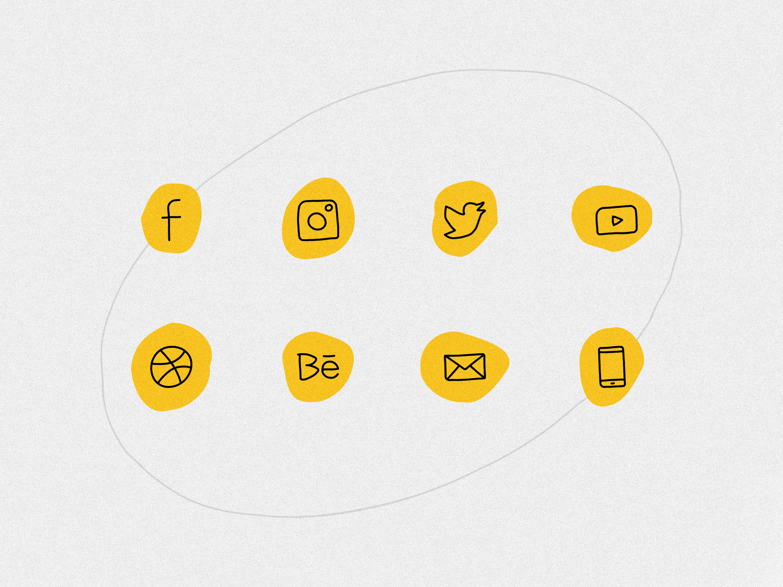 Hand Draw Social Icons - Freebie Supply