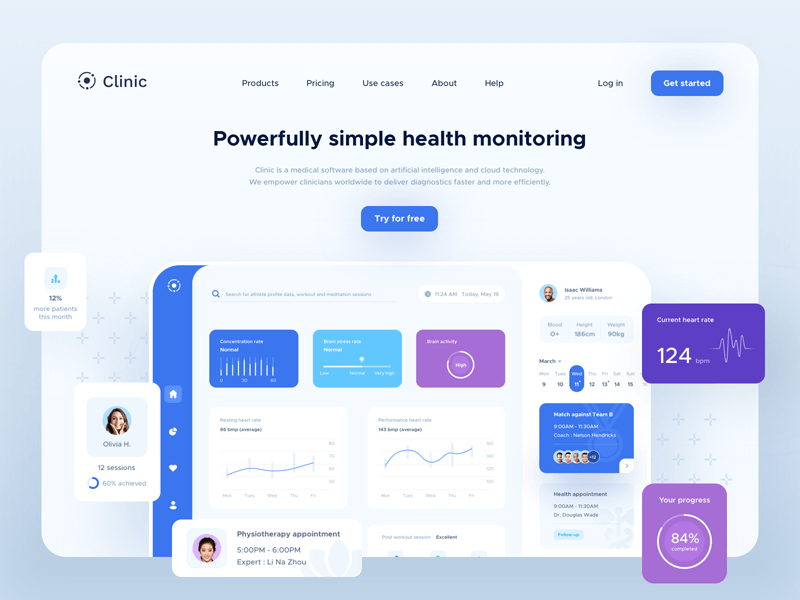 Health Clinic Dashboard UI Elements - Sketch Freebie - Freebie Supply