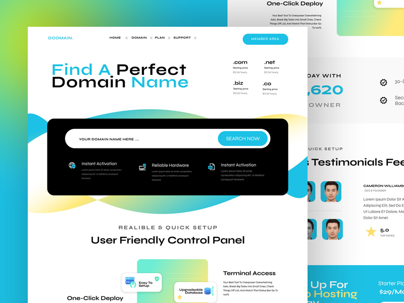 Web Hosting Landing Page Template for Figma - Freebie Supply
