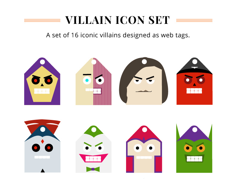 Villain Icons Set - Freebie Supply