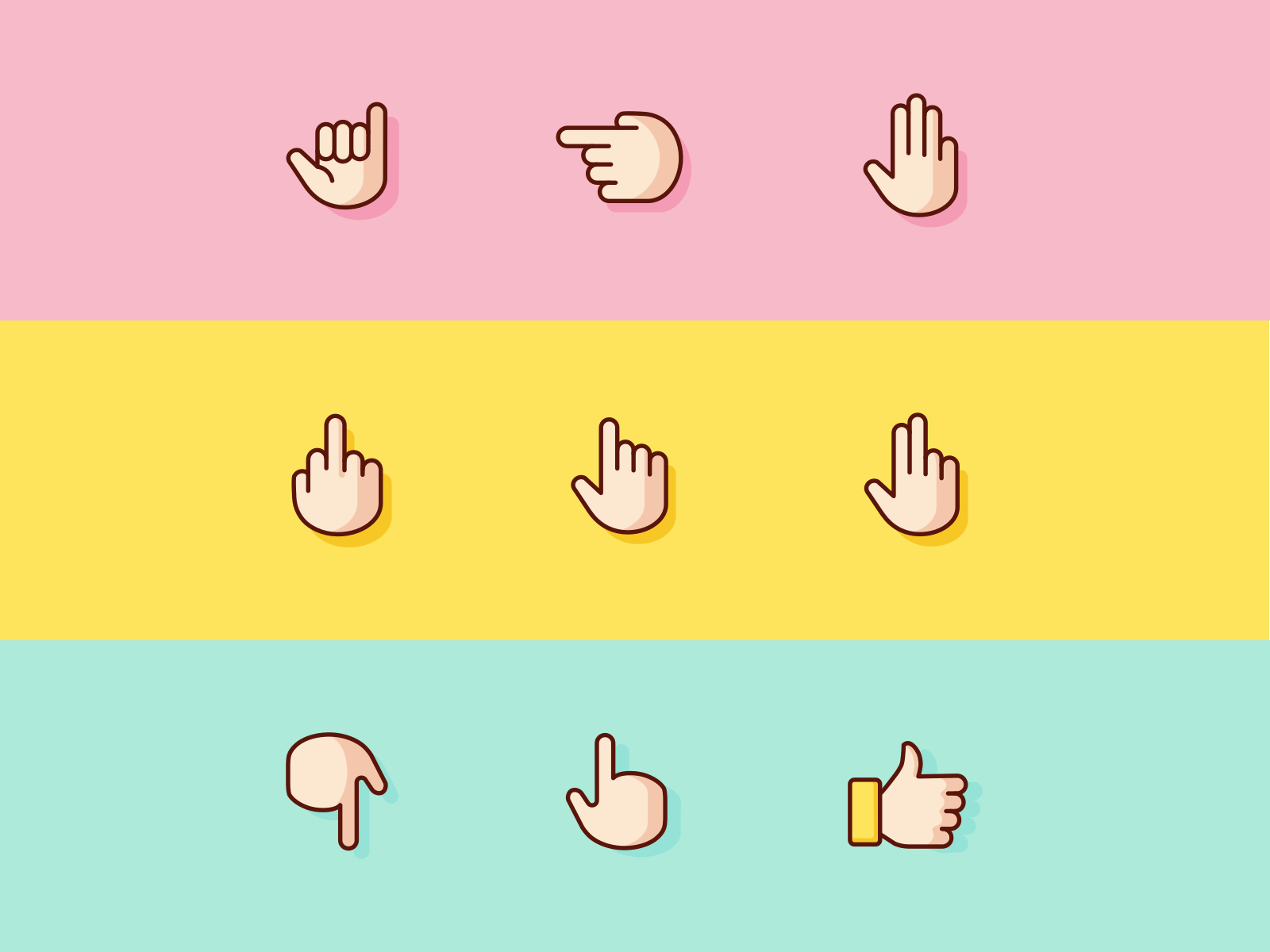 14 Gestures Icons - Freebie Supply