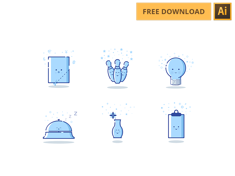 Free Illustrations - Icons Set - Freebie Supply