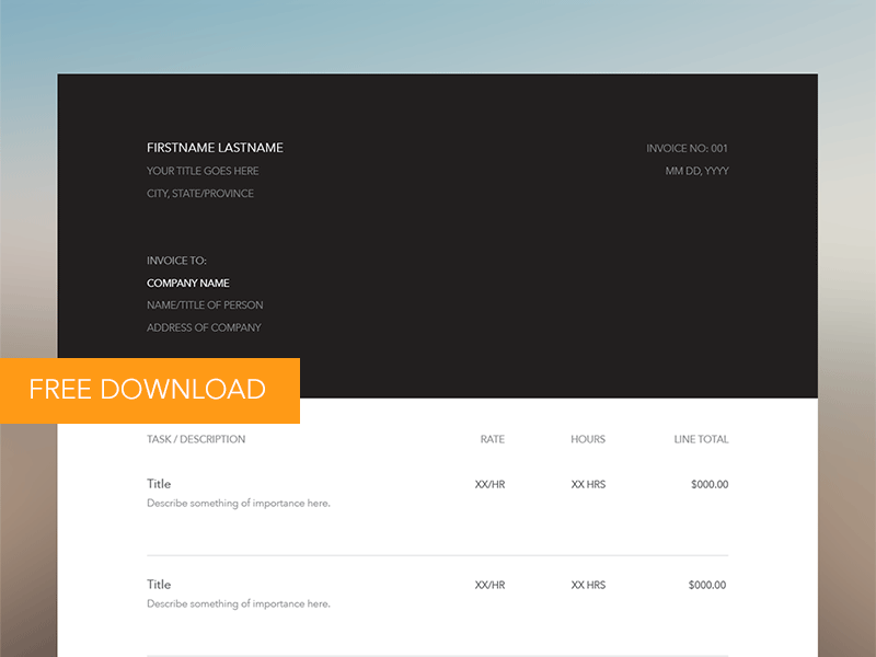 Invoice UI - Freebie Supply