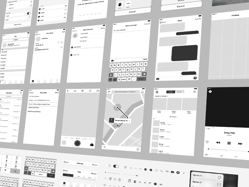 iOS Wireframe Template - Free PSD - Freebie Supply