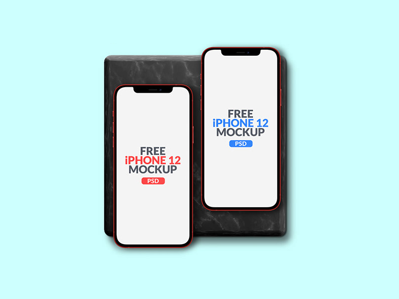iPhone 12 Mockup - Free PSD - Freebie Supply