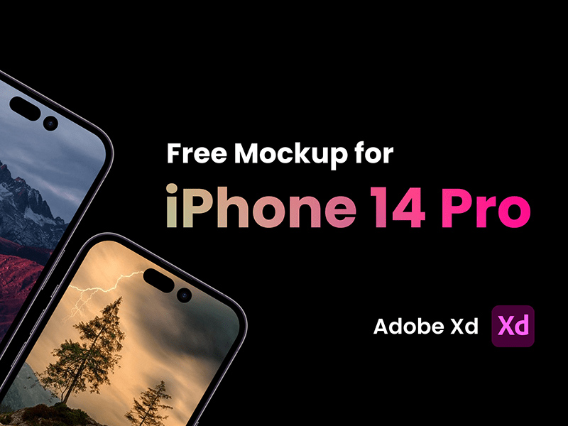 iPhone 14 Pro Mockup for Adobe XD - Freebie Supply