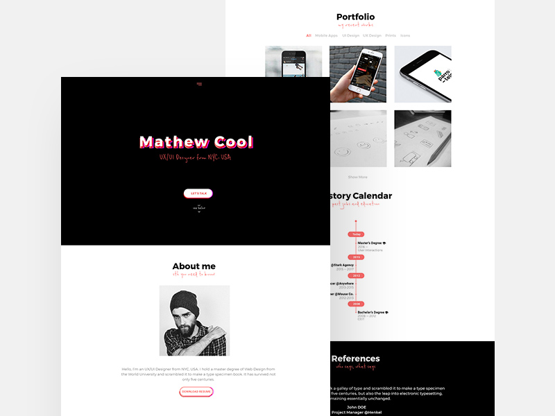 Lemme Show You - One Page Portfolio Template - Freebie Supply