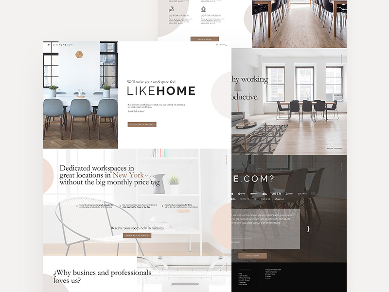 Like Home One Page Website Template: Free PSD - Freebie Supply