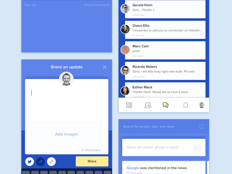 Linkedin Redesign Ui Concept For Sketch Freebie Supply