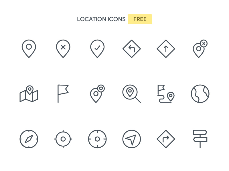 Location Icons Set - Freebie Supply