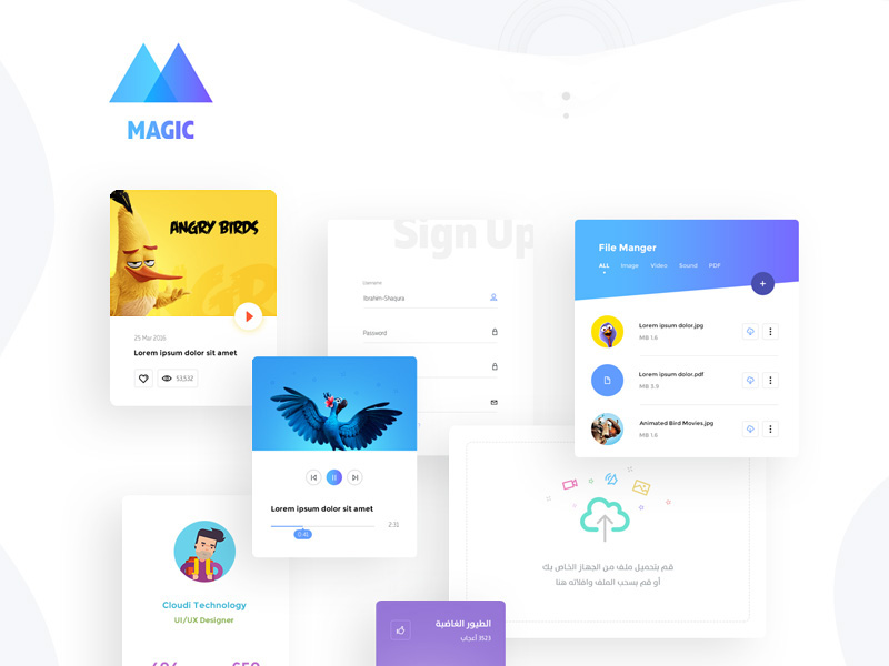 Magic UI Kit : Free PSD - Freebie Supply
