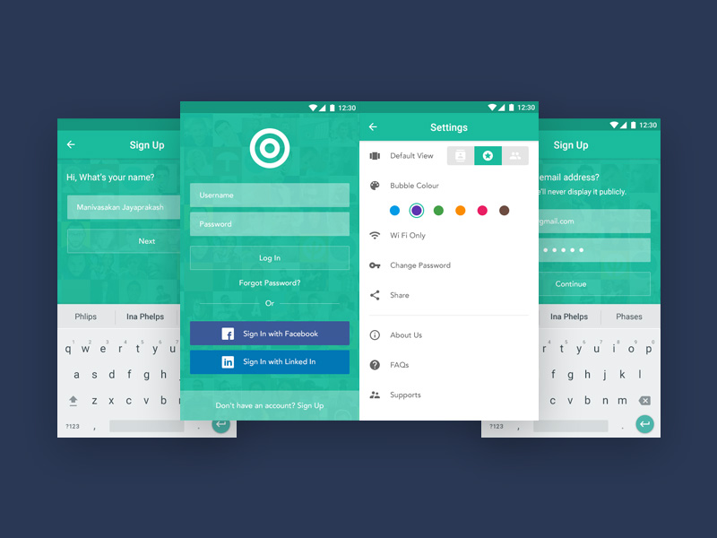 Material Registration Screens - Free PSD - Freebie Supply