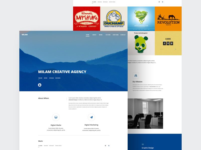 Milam Agency Website Template by Jason Guillard - Freebie Supply