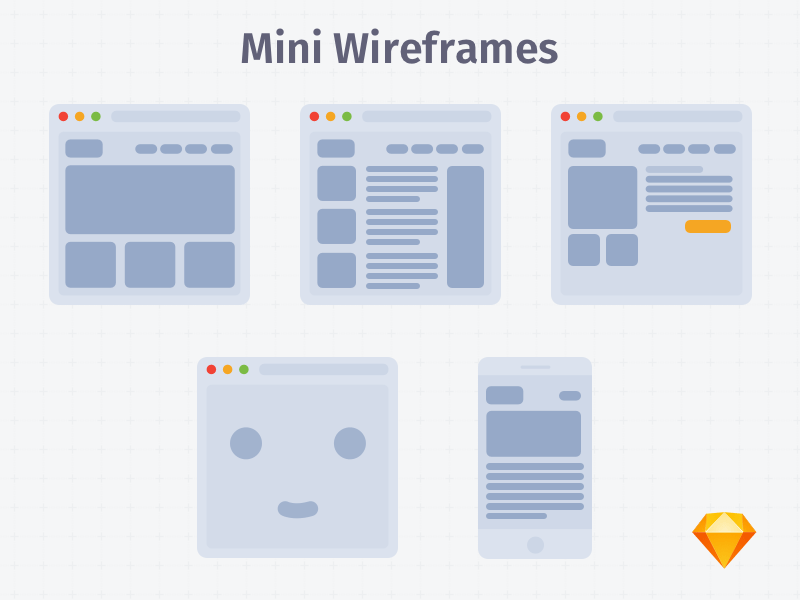 Mini Light Wireframes by Luka Dadiani - Freebie Supply
