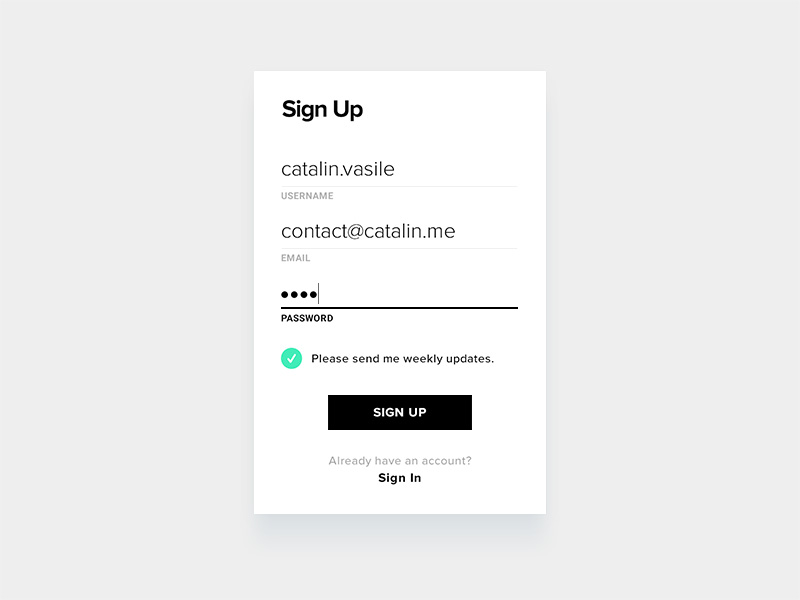 Minimalistic Sign Up Form PSD - Freebie Supply
