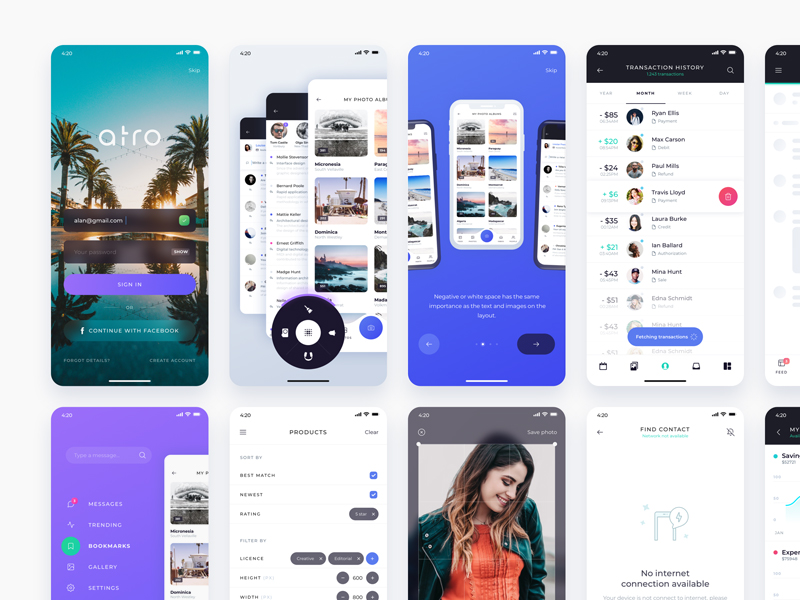 Sketch Mobile UI Kit Sample - Atro - Freebie Supply