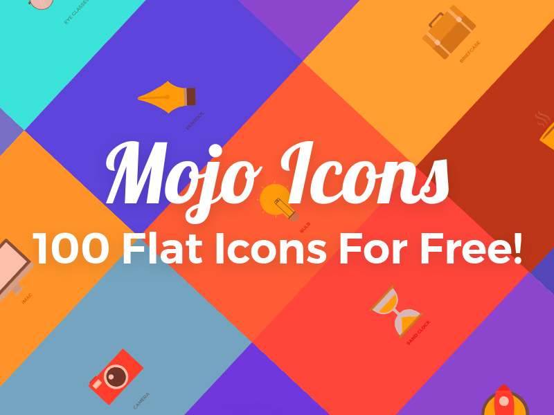 100 Flat Icons: Mojo Icons - Freebie Supply