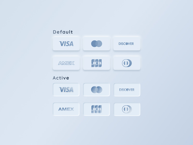 Neumorphism Credit Card Logos - Freebie Supply