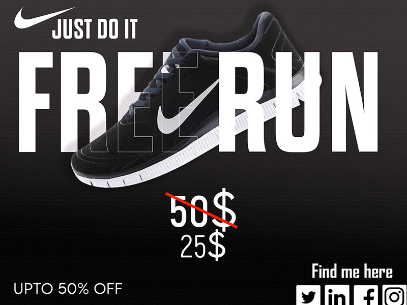 Nike Free Run Banner Ad - Freebie Supply