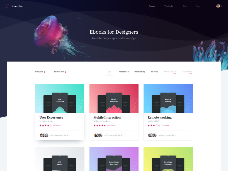 Nuemba eBooks Website Template - Free Sketch - Freebie Supply