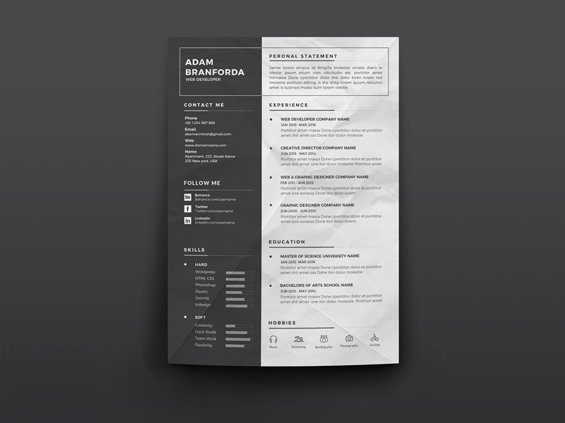 Old Poster & Resume Mockup - Free PSD - Freebie Supply