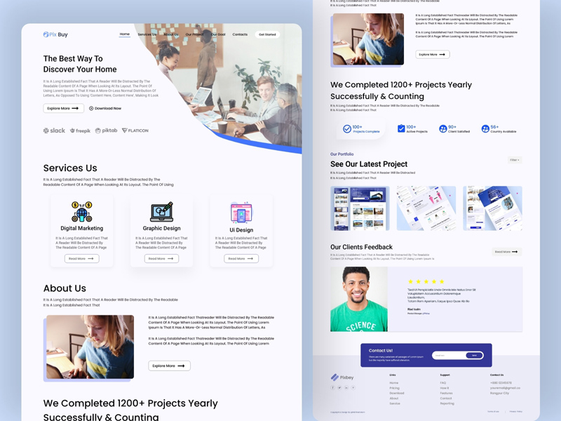 Service Company Landing Page Template - Freebie Supply