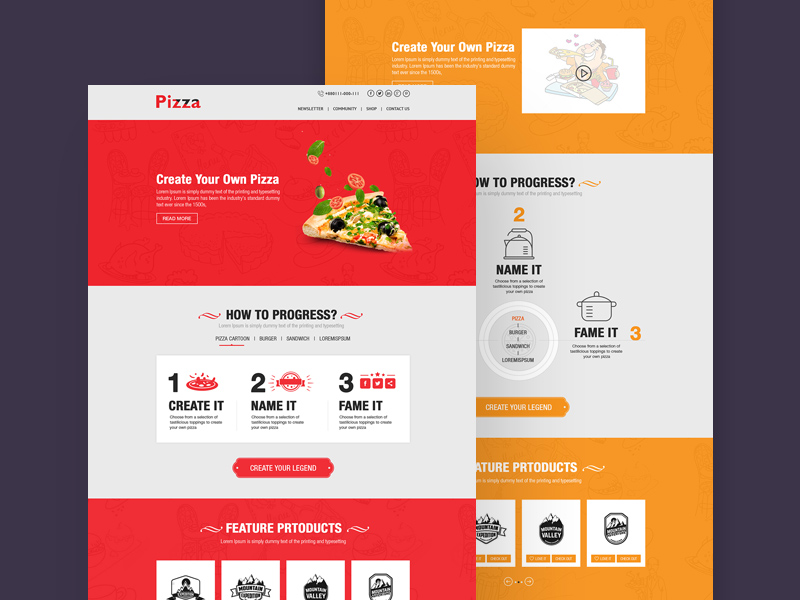 Online Pizza Website Template - PSD Freebie - Freebie Supply