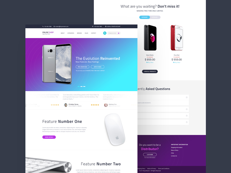 Online Shop Website Template - PSD Freebie - Freebie Supply