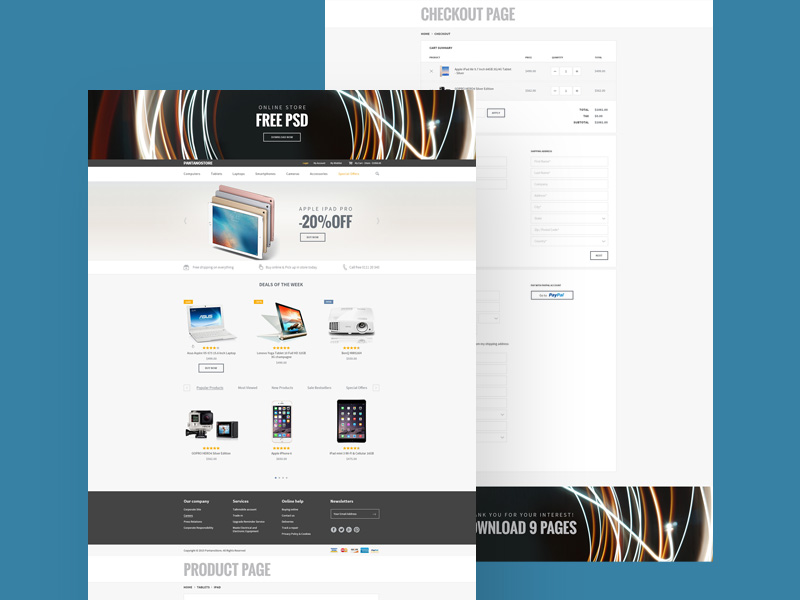 Online Store Website Template: Free PSD - Freebie Supply