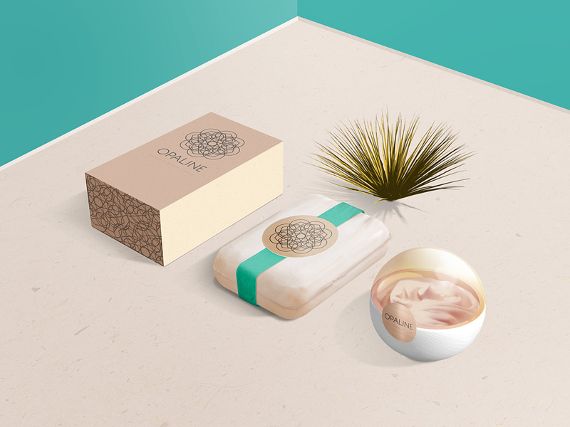 Opaline - Mockup For Cosmetic Branding - Freebie Supply