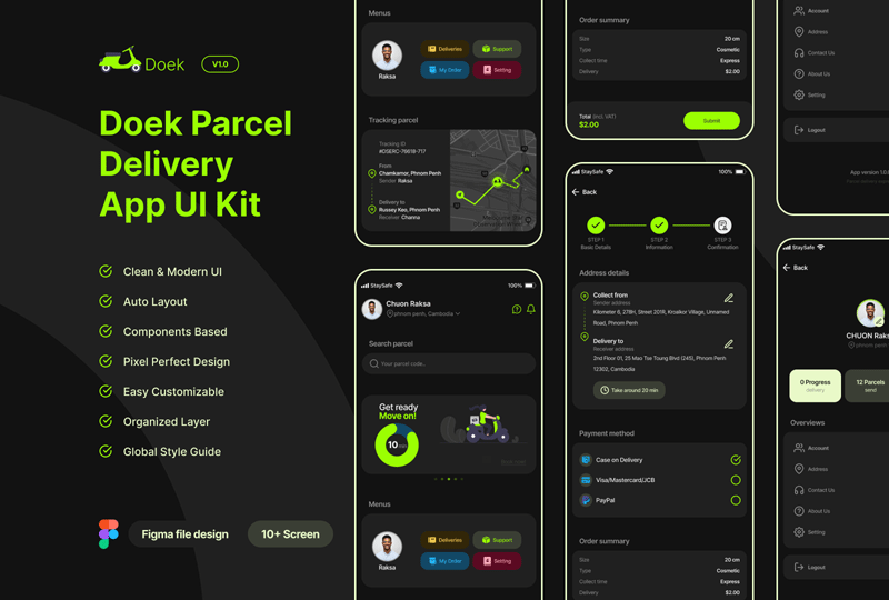 Parcel Delivery App Kit - Freebie Supply