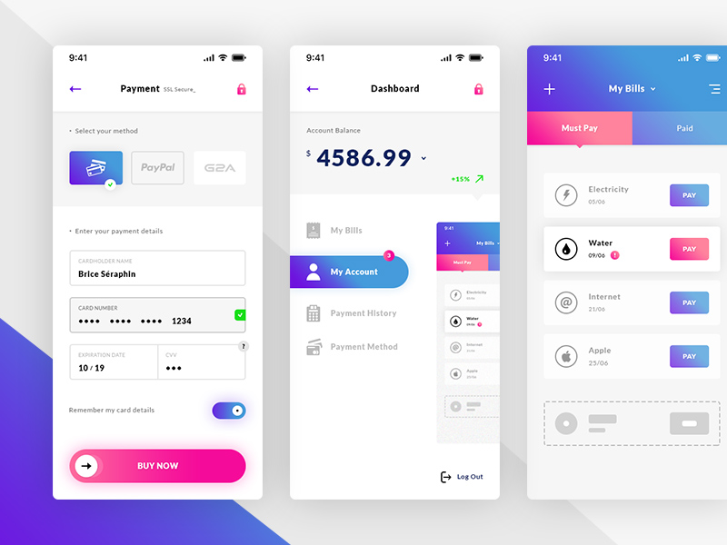 Payment Dashboard iOS App - Free PSD - Freebie Supply
