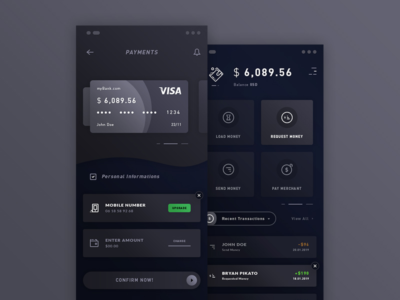 Payments & Wallet App Design Template: Free PSD - Freebie Supply