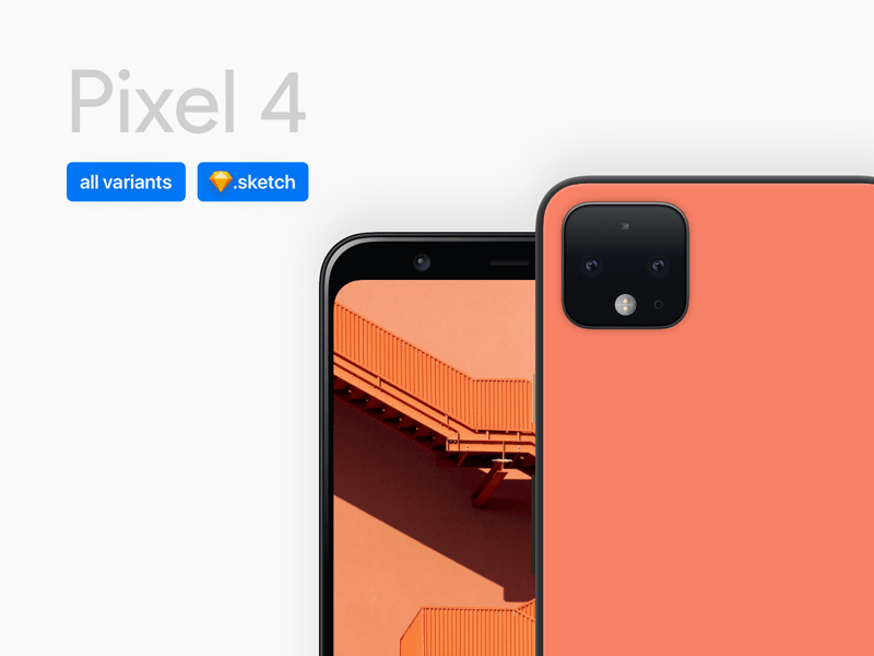 Pixel 4 Sketch Mockup - Freebie Supply