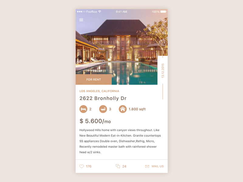 Real Estate App - Property Details Screen - Freebie Supply