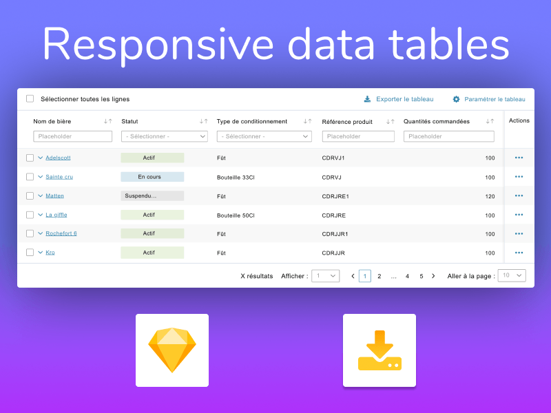 Responsive Data Tables for Sketch - Freebie Supply