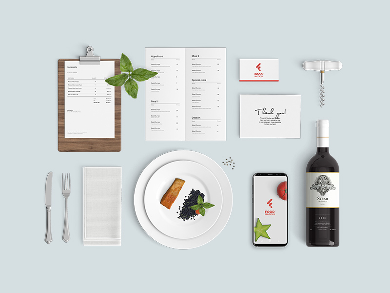 Restaurant Food Mockup & Food Nation App Logo Concept by Mehedi ...