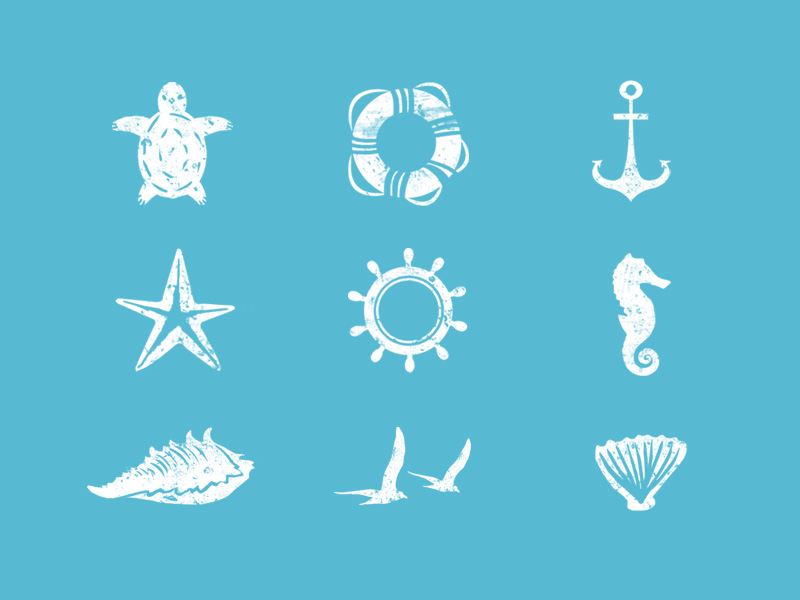Sea Icons PSD - Freebie Supply