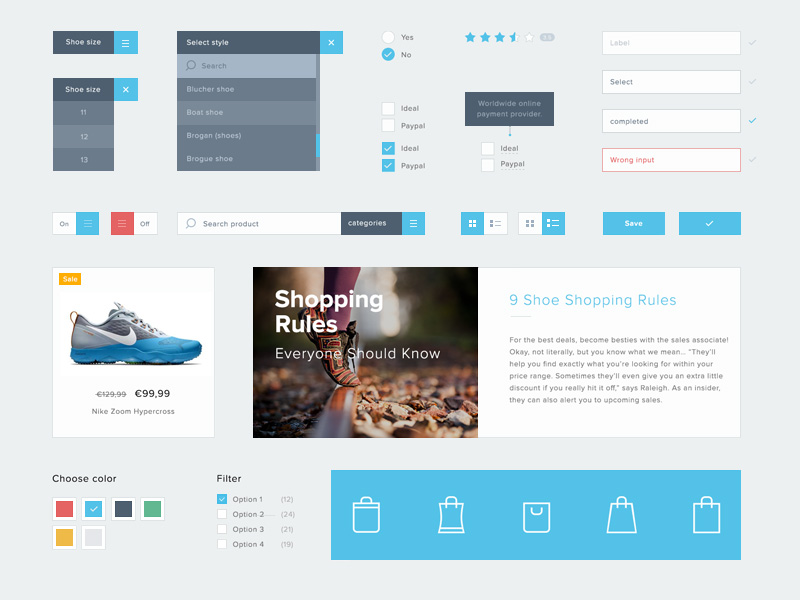 Shop UI Kit PSD - Freebie Supply
